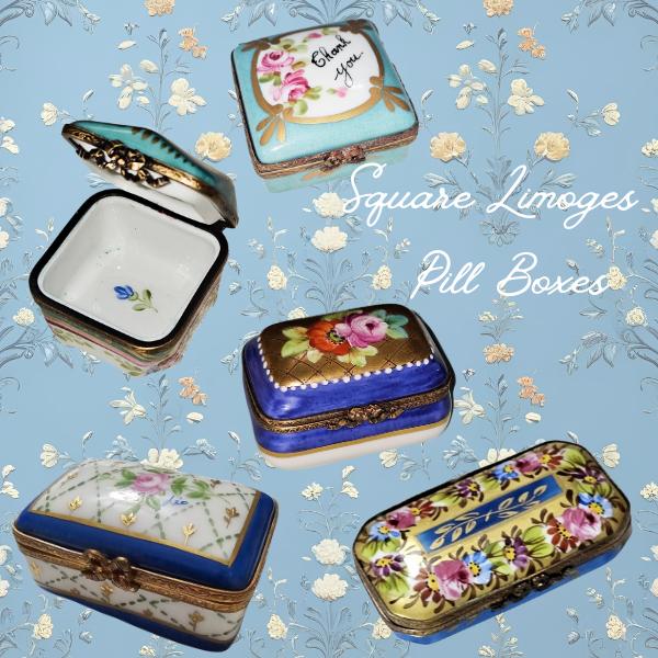 Porcelain Limoges Trinket Boxes Square Porcelain Gifts
