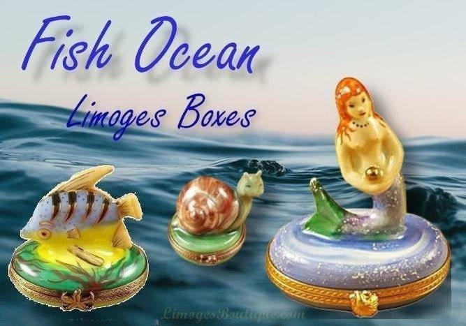 Fish Ocean Limoges Boxes Hand-Painted Porcelain Gifts | Limoges Boxes