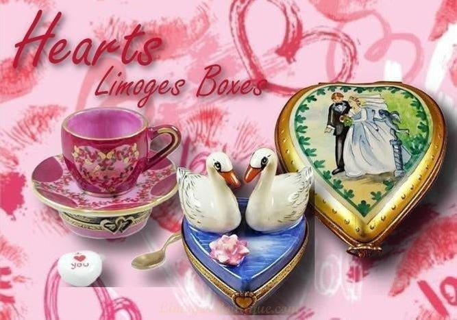Heart-Shaped Limoges Boxes - French Porcelain Gifts