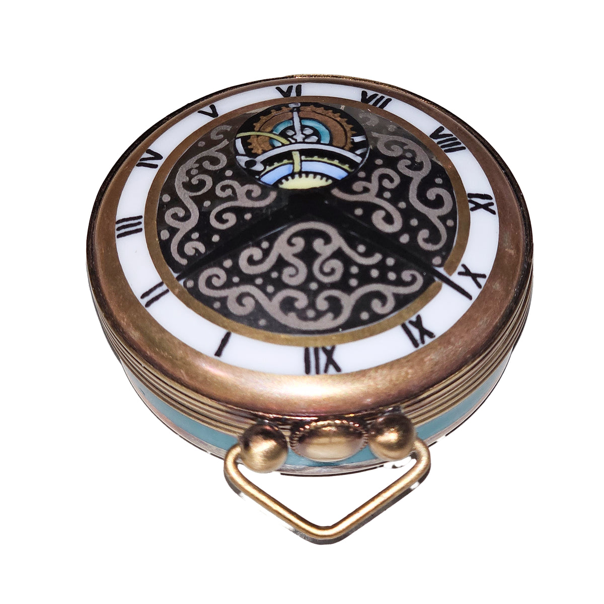 Pocket Watch 1 Charm – Authentic Hand-Painted Limoges Box