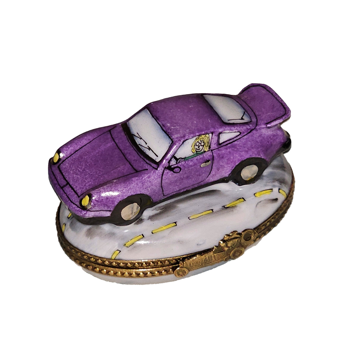 Purple Porsche Limoges Box – Handcrafted French Porcelain