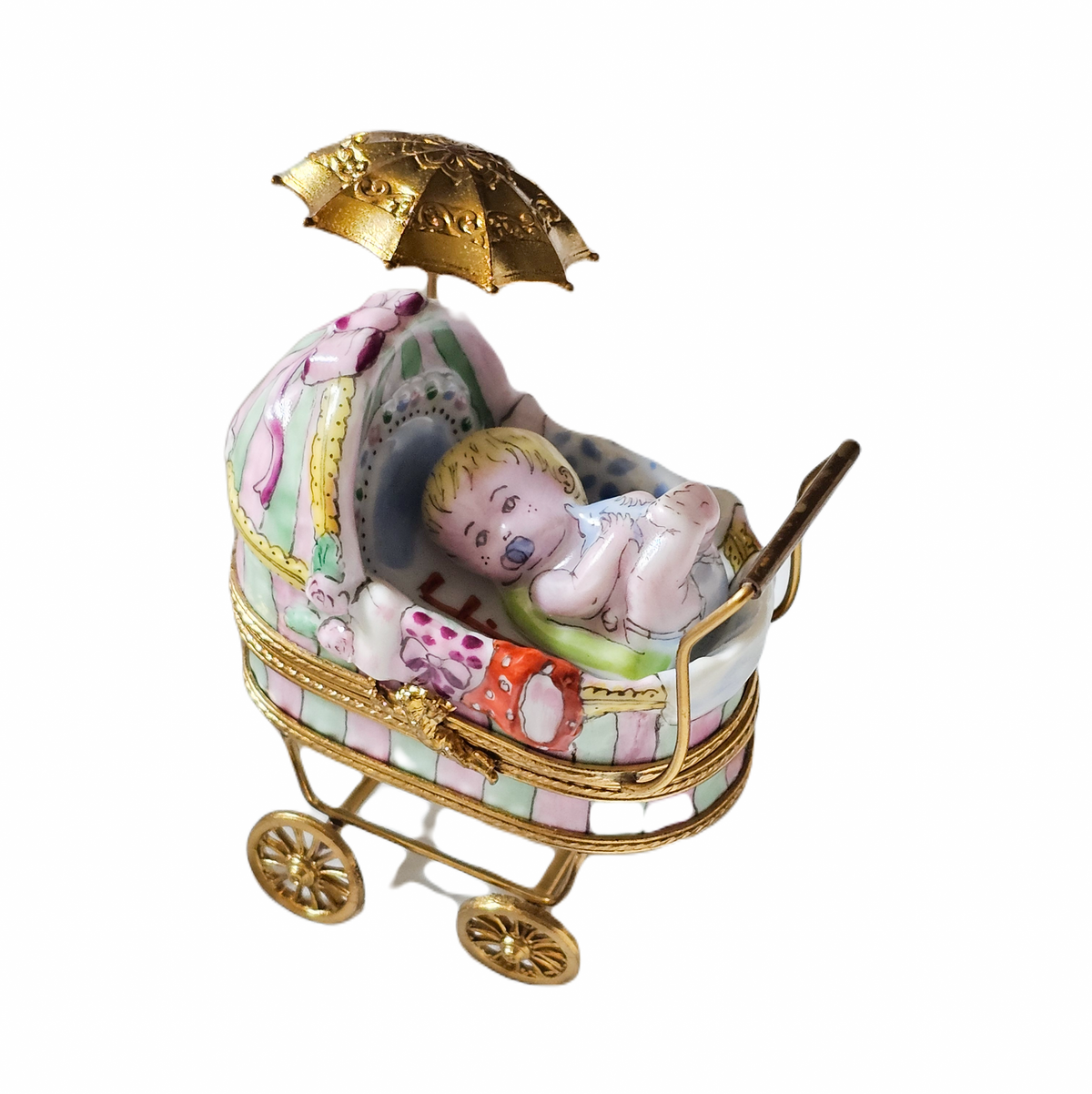 Charming Baby Carriage Limoges Box Keepsake Gift