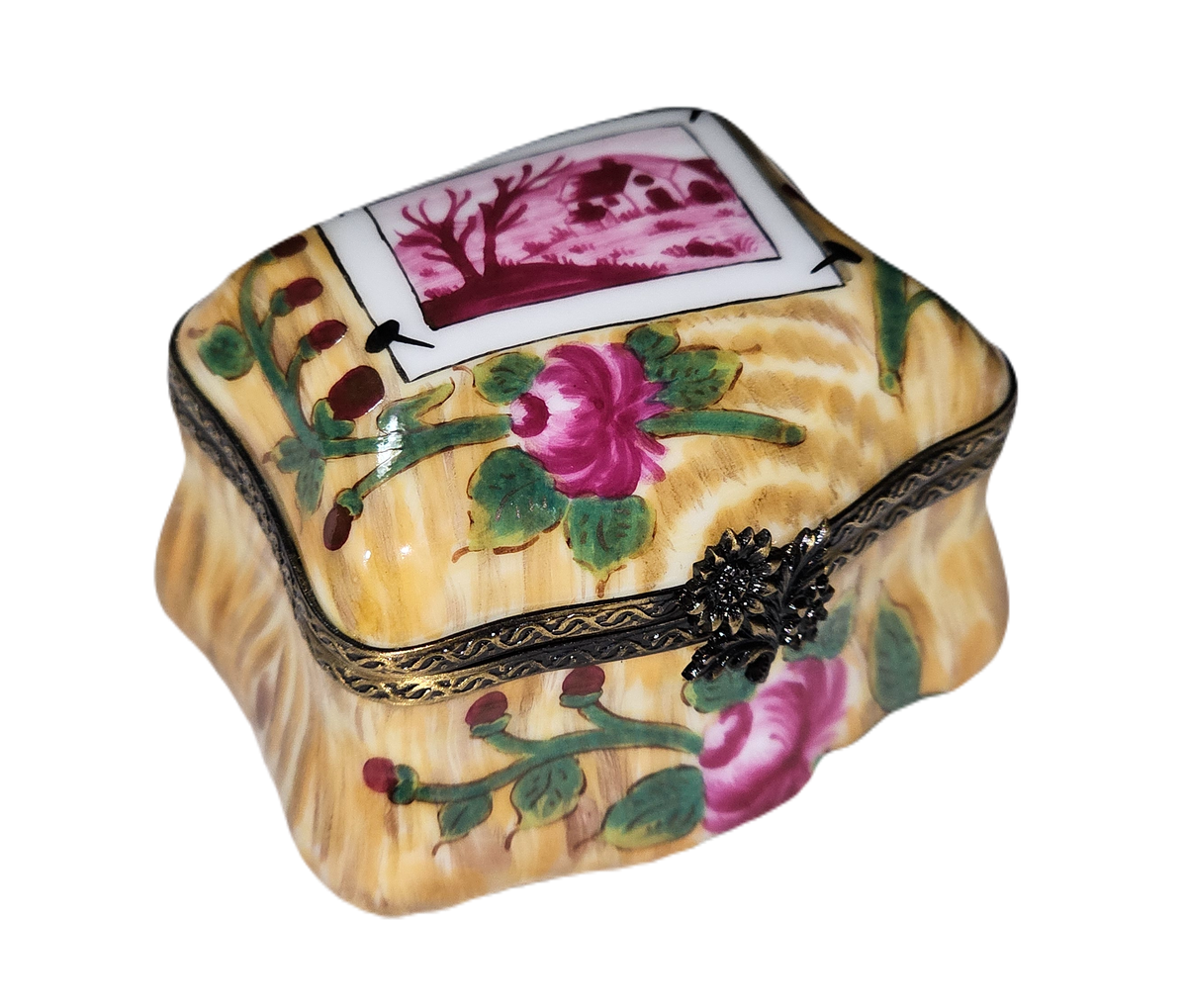 Yellow Flowers Limoges Treasure Box – Handcrafted French Porcelain