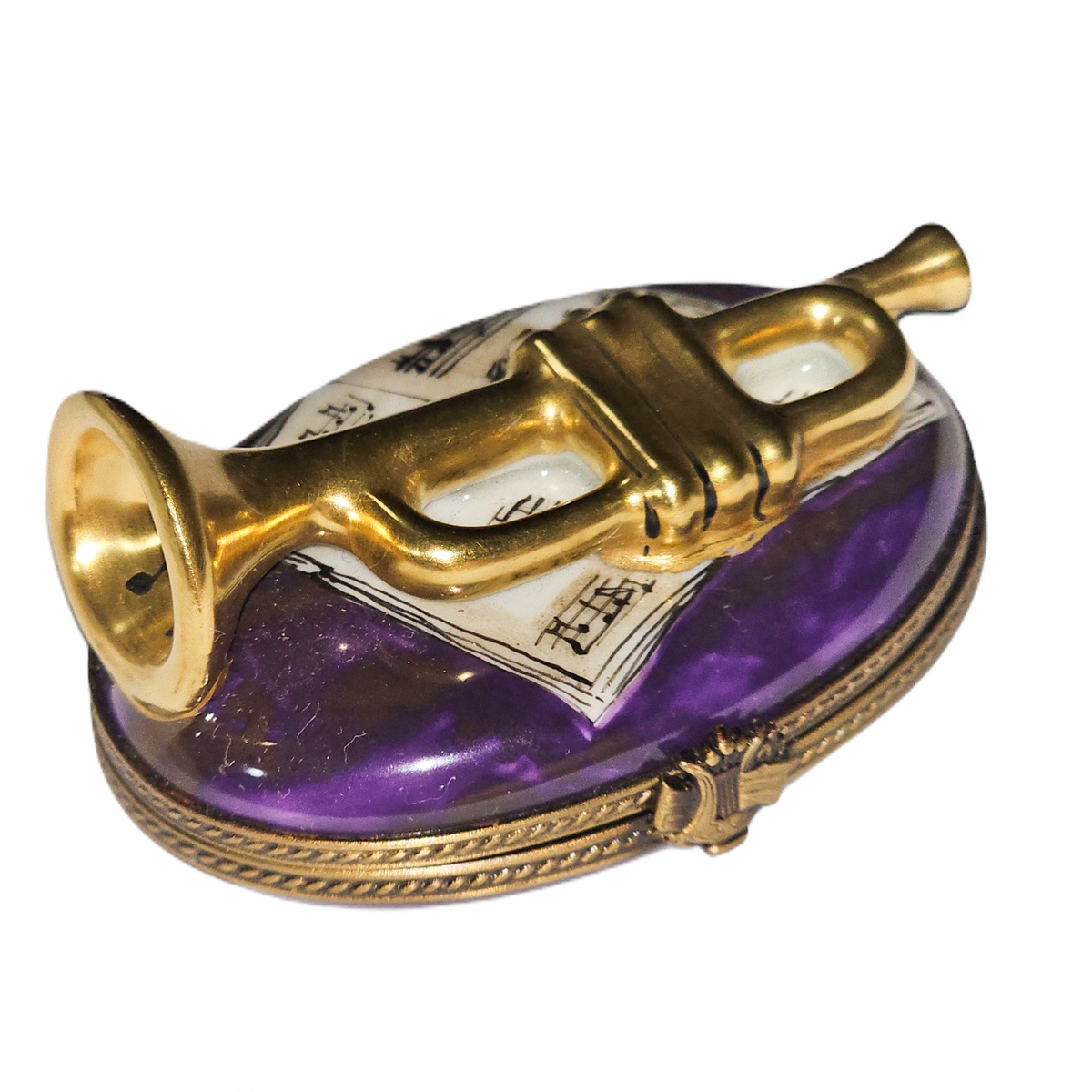 Jazz Trumpet Keepsake Limoges Box for Music Lovers
