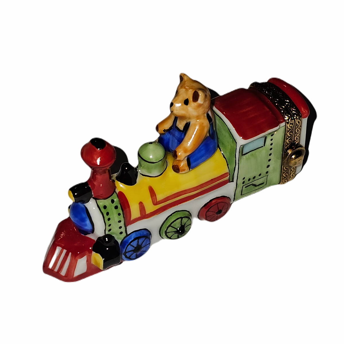 Teddy Bear Train Keepsake Limoges Box for Collectors