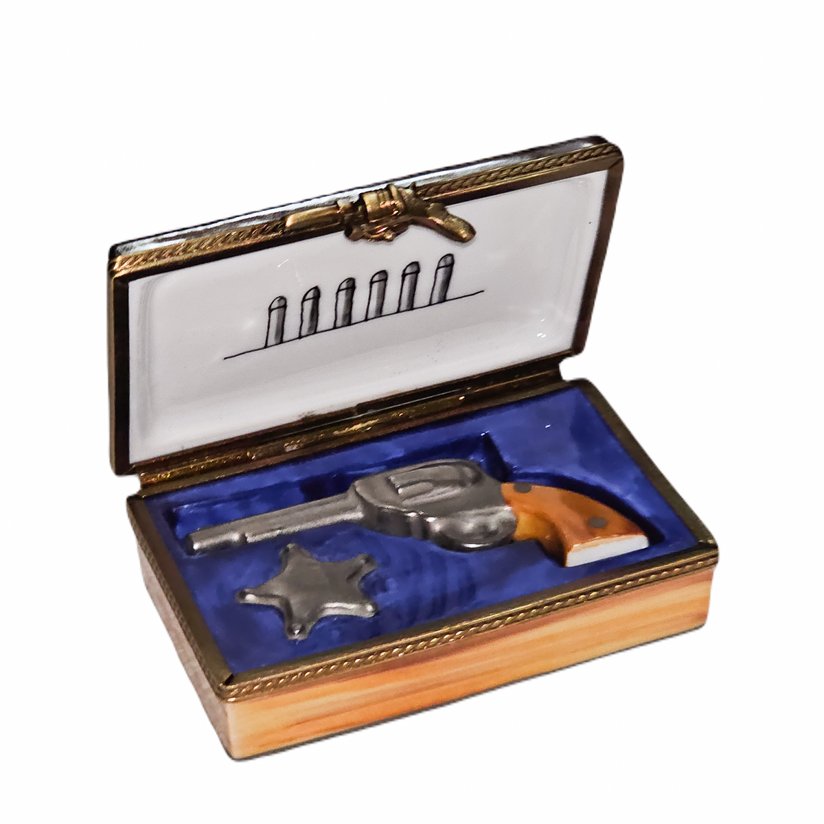 Colt Revolver Limoges Box for Collectors and Decor