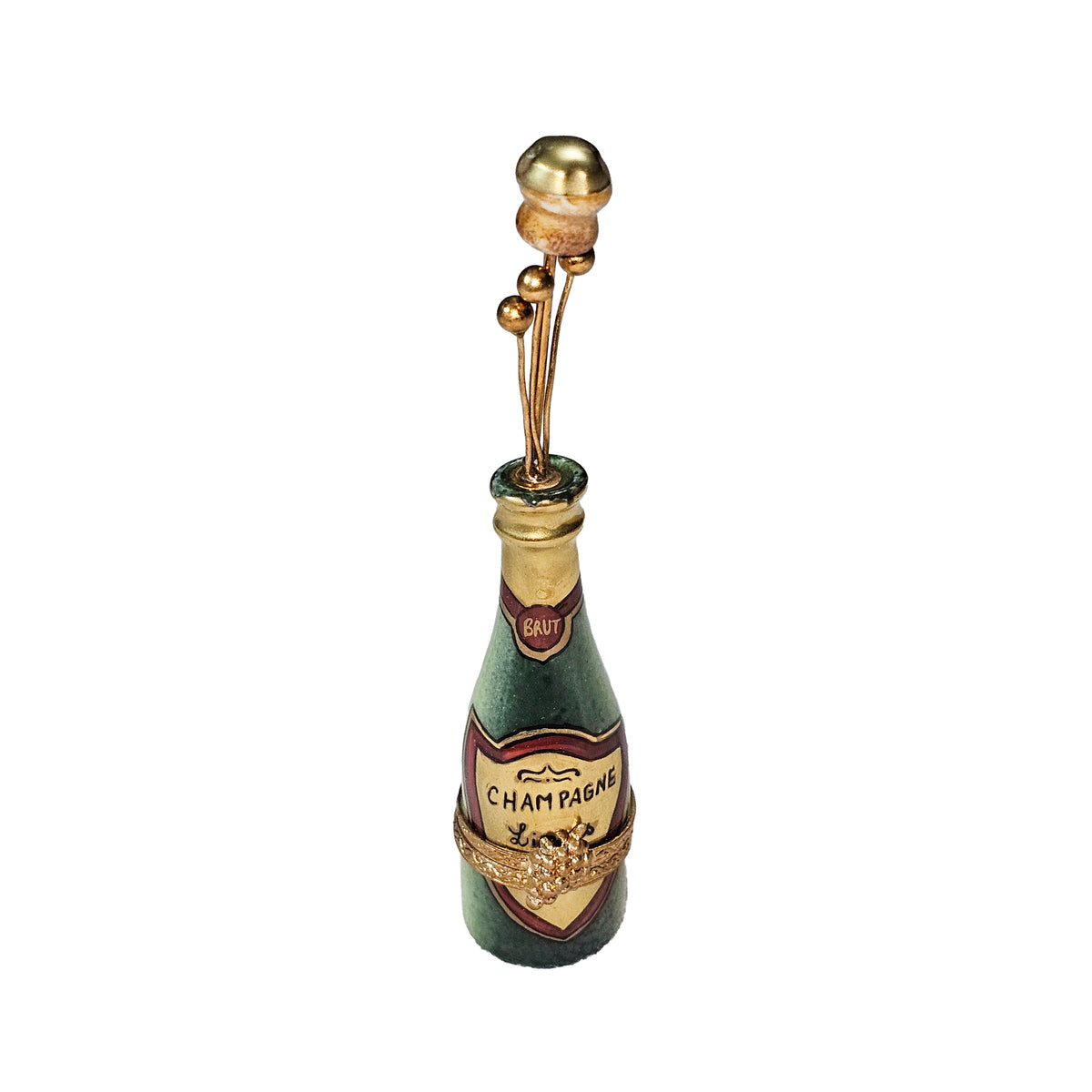 Champagne Bottle w Cracked Cork Limoges Box – French Porcelain