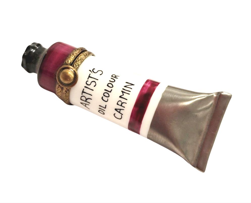 Artisan Red Paint Tube Limoges Box Collectible Item