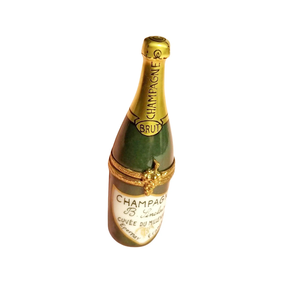 Brut Champagne Bottle Limoges Box – Authentic French Porcelain