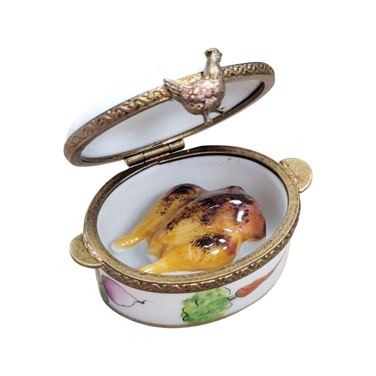 Chicken Turkey Roaster Limoges Box – Handcrafted French Porcelain