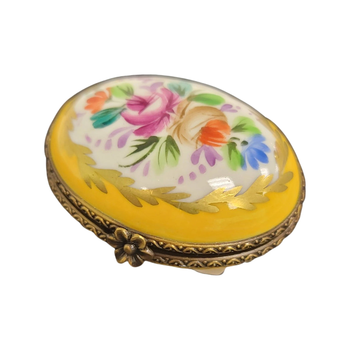 Charming Yellow Floral Limoges Box for Collectors