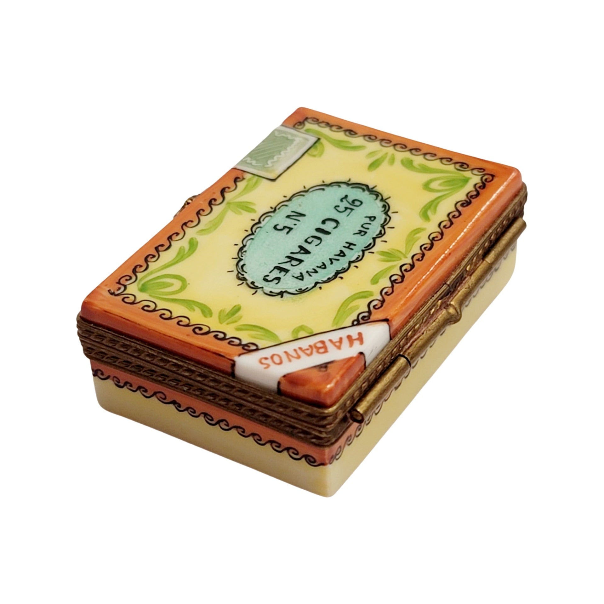 Cigar Box Limoges Box – Handcrafted French Porcelain Art