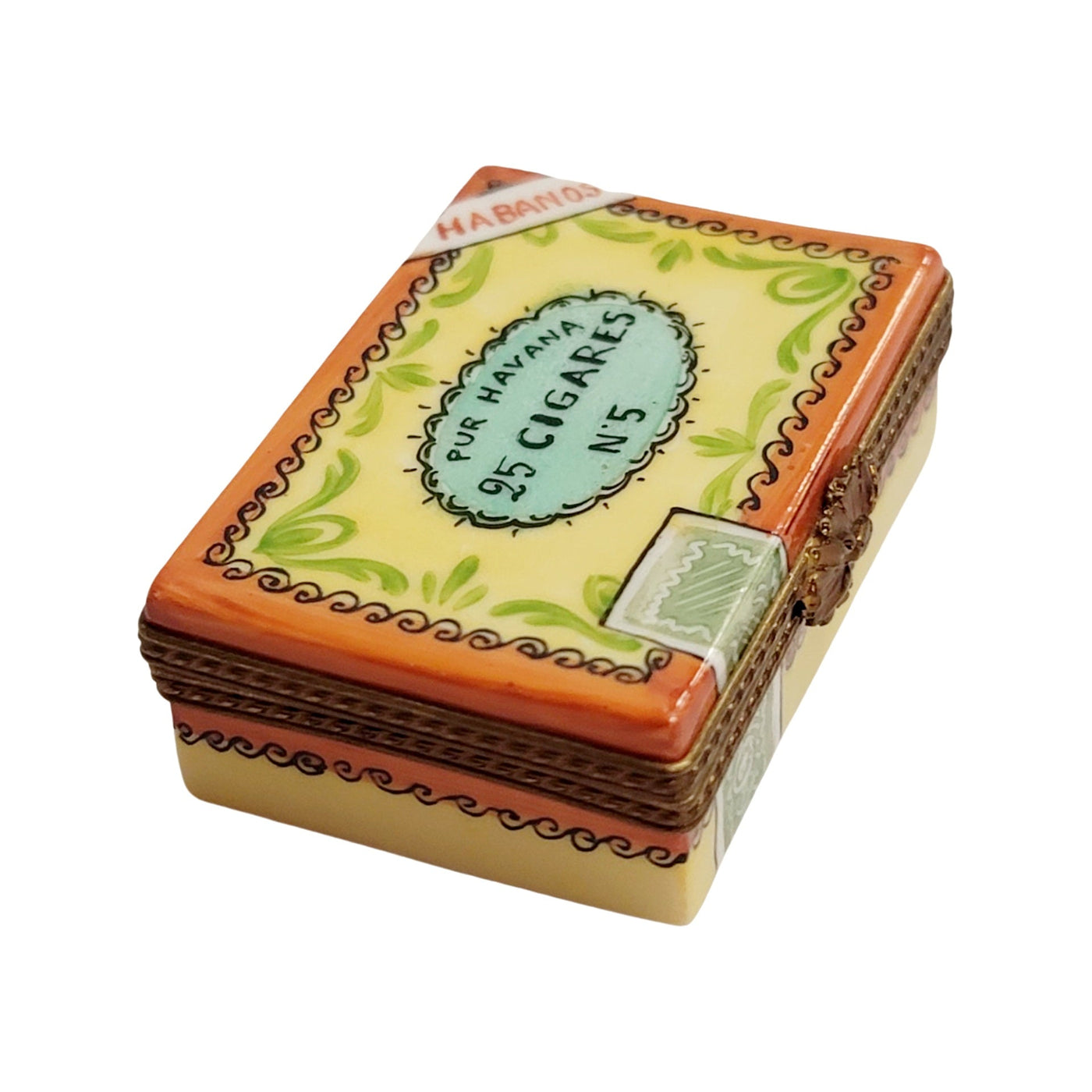 Cigar Box Limoges Box – Handcrafted French Porcelain Art