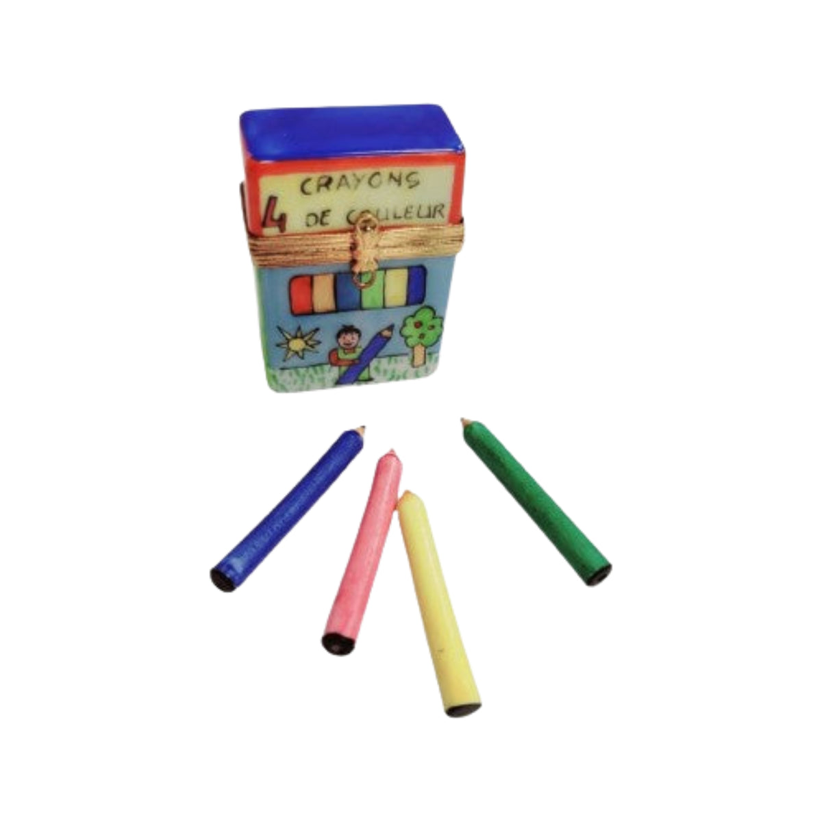 French Crayon Box Limoges – Handcrafted French Porcelain Art