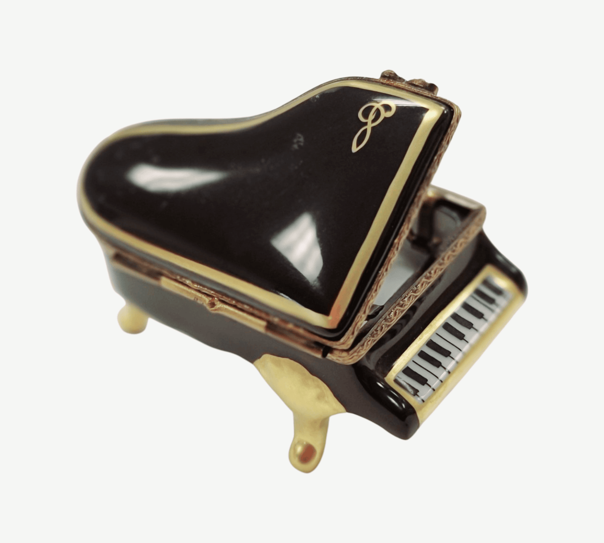 Black Grand Piano Limoges Box – Authentic French Porcelain