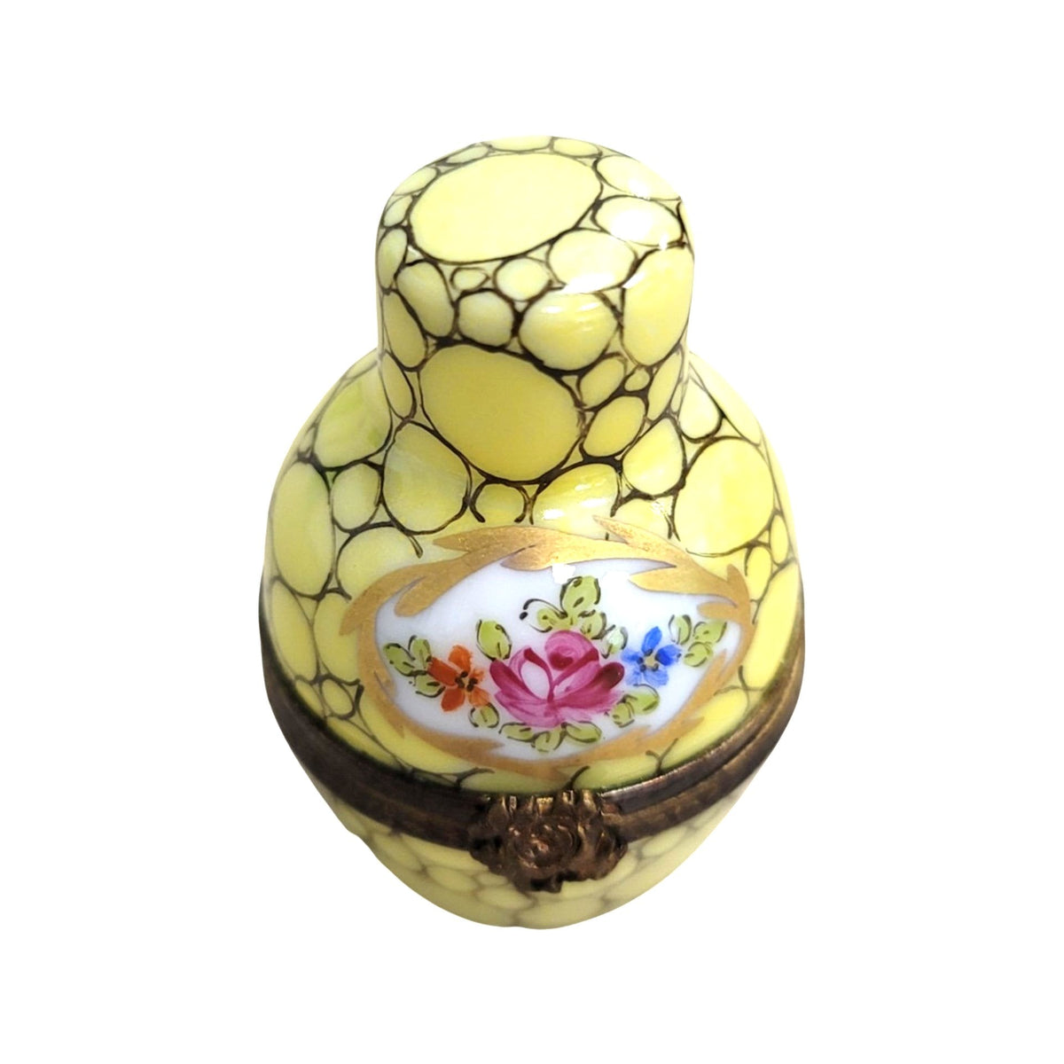 Elegant Yellow Perfume Bottle – Handcrafted Limoges Art