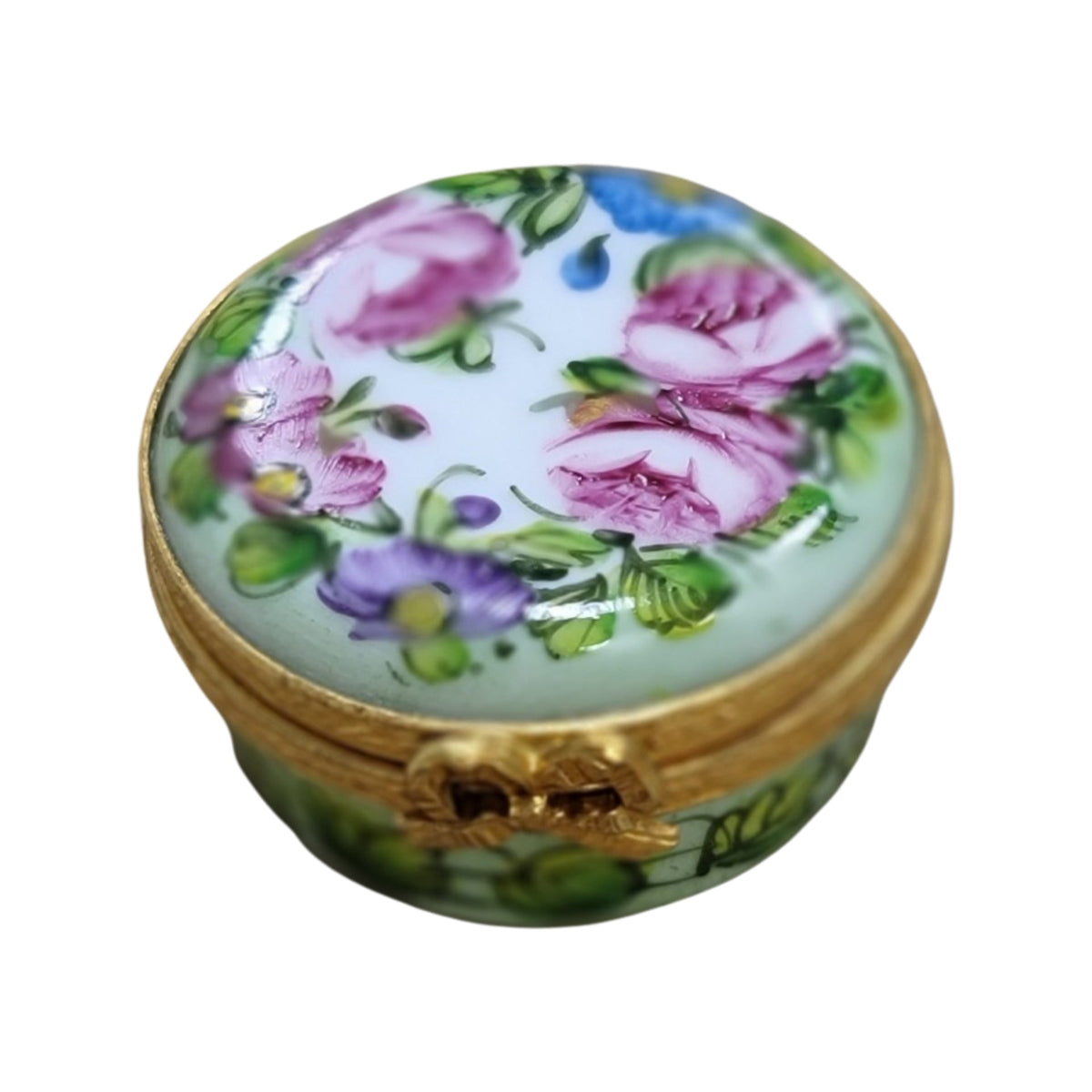 Elegant Green Limoges Pill Box for Collectors