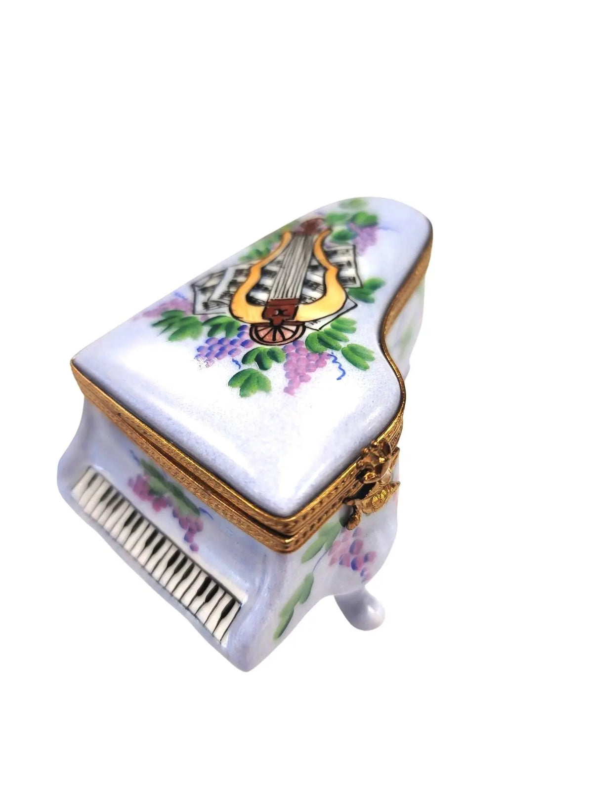 Light Blue Grand Piano Limoges Box – Hand-Painted French Porcelain