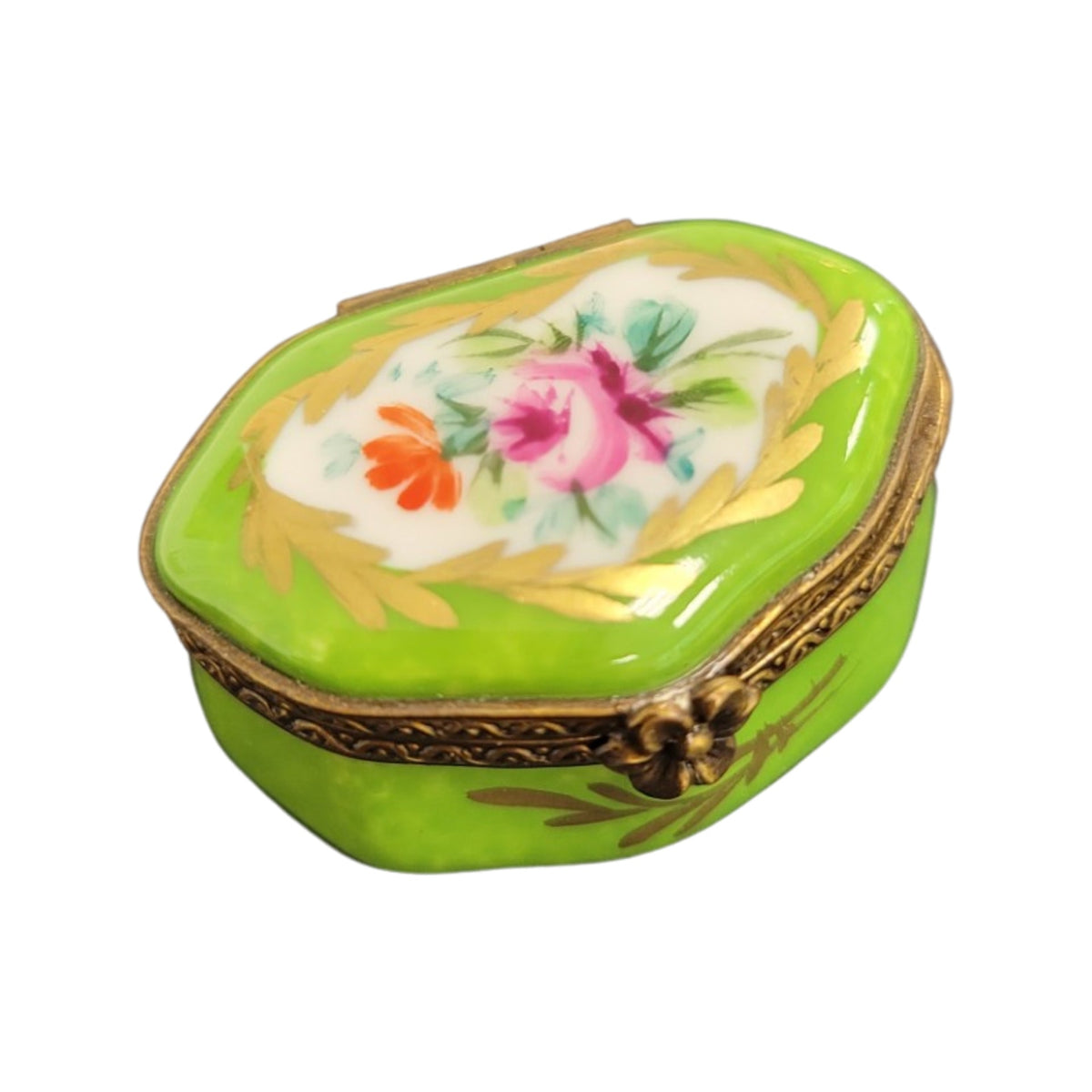 Lime Floral Elegance Box - Exquisite Handcrafted Design