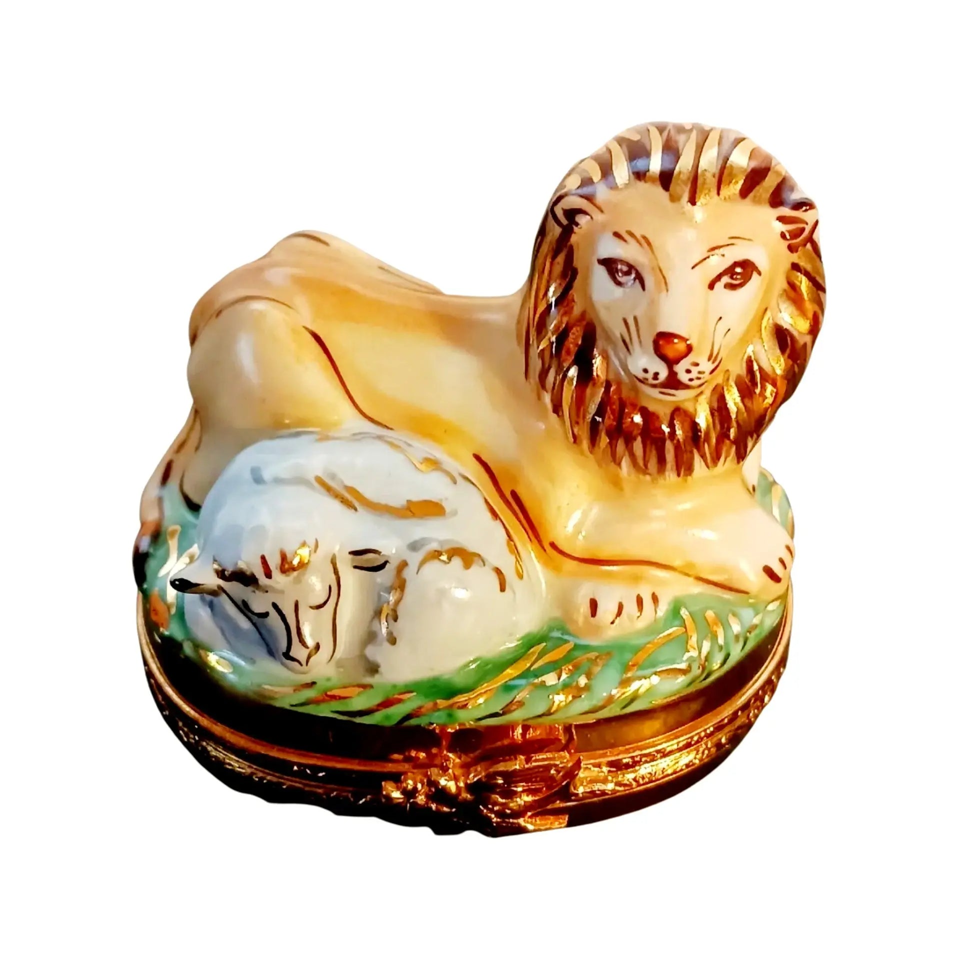 Lion and Lamb Limoges Box – Handcrafted French Porcelain