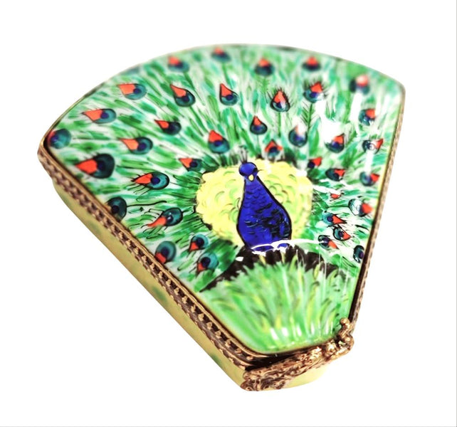 Peacock Feather Limoges Box: Handcrafted French Porcelain