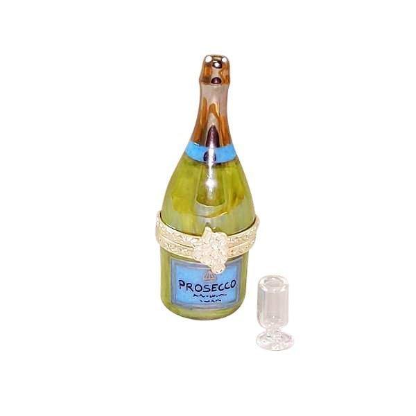 Limoges Prosecco Bottle with Flute – Handcrafted French Porcelain