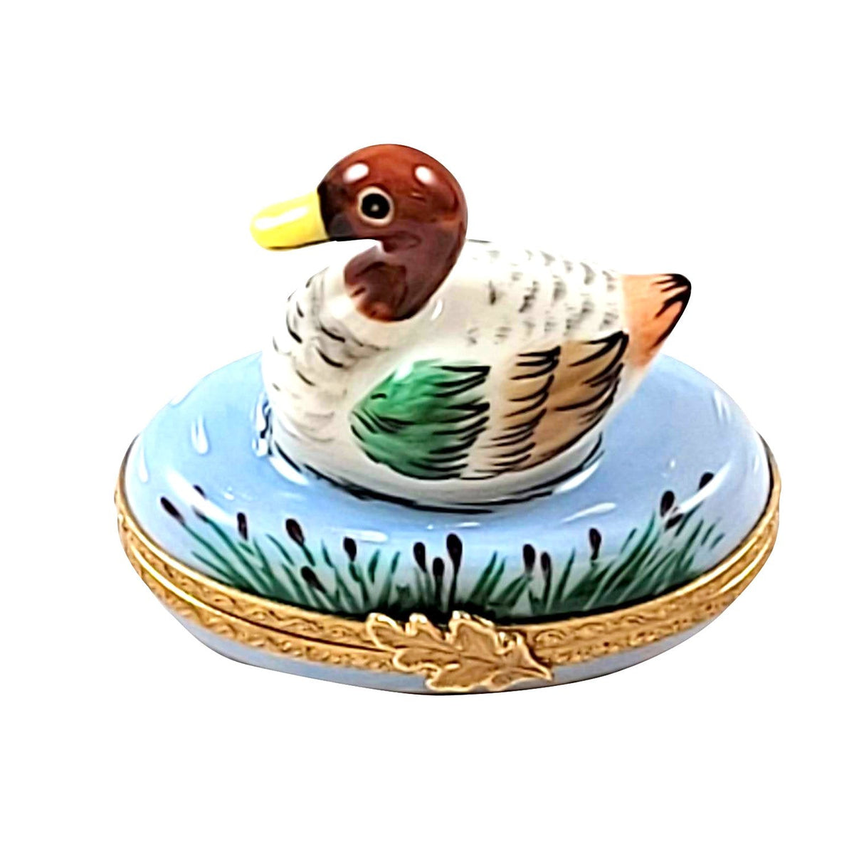 Mallard Duck 1 Limoges Box – Hand-Painted French Porcelain