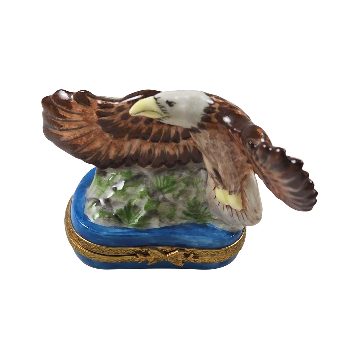 Bald Eagle Limoges Box – Hand-Painted French Porcelain Art