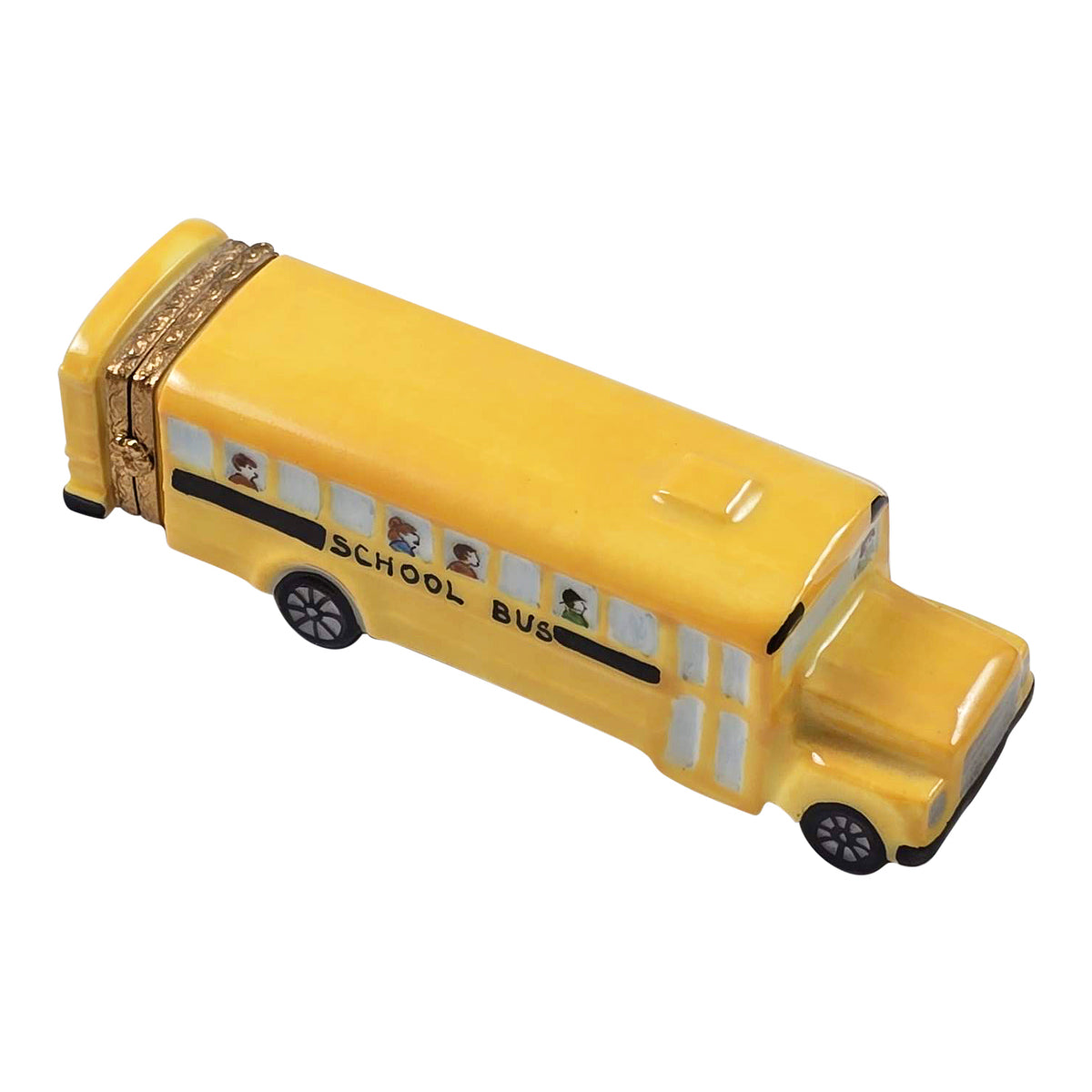 School Bus Limoges Box - Handcrafted Collectible Gift