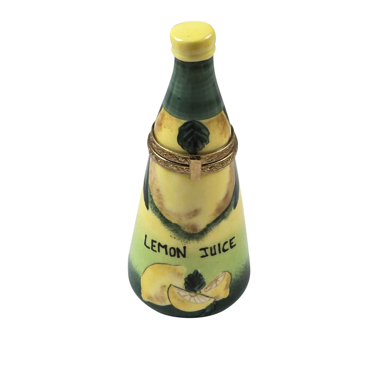 Lemon Juice Bottle Limoges Box – Hand-Painted French Porcelain