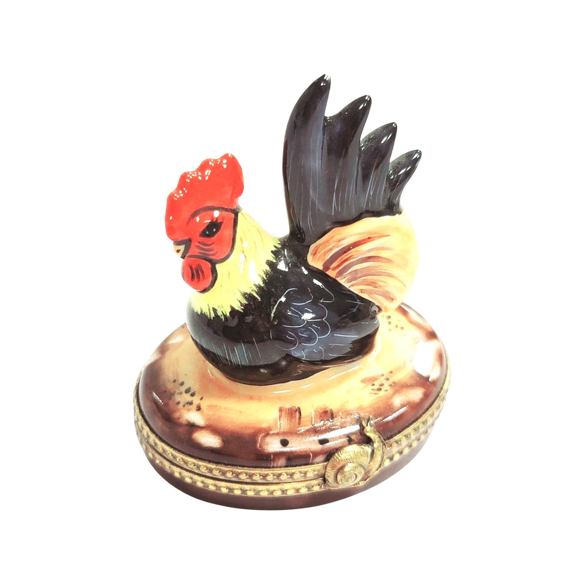 Rooster Nest Limoges Box - Elegant Porcelain Artistry