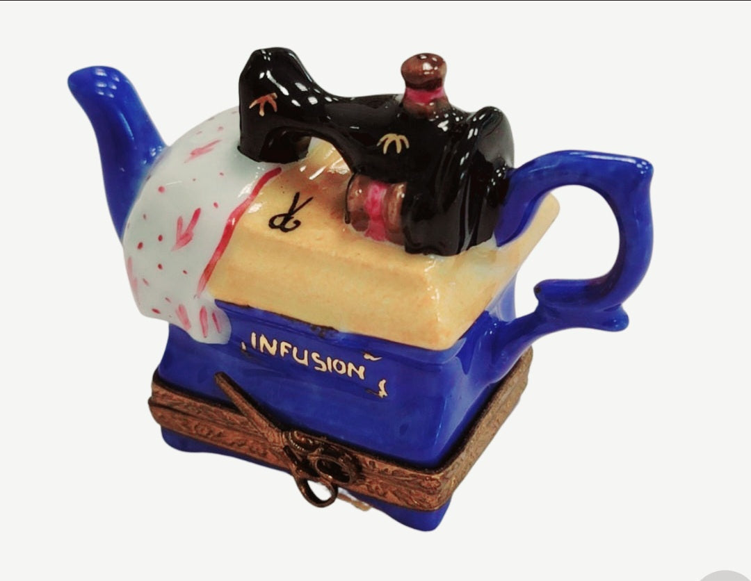 Sewing Machine Teapot Delight - Exquisite Porcelain Art