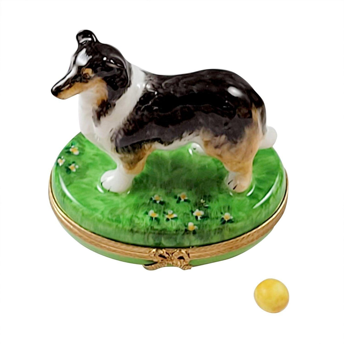 Sheltie Limoges Box for Dog Lovers - Hand-Painted Charm