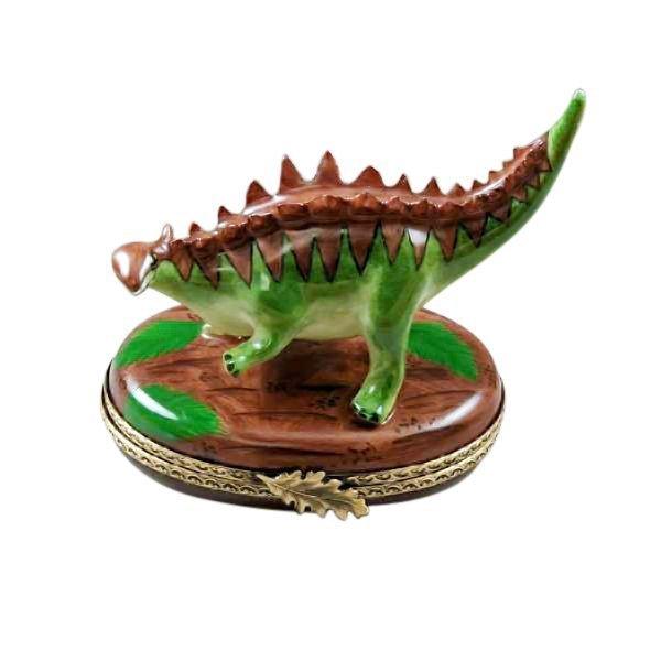 Thorny Back Stegosaurus: Handcrafted French Porcelain Art