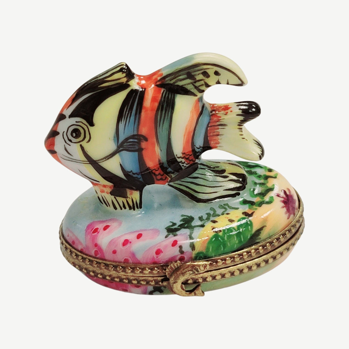 Tropical Fish Limoges Box Porcelain Figurine Delight