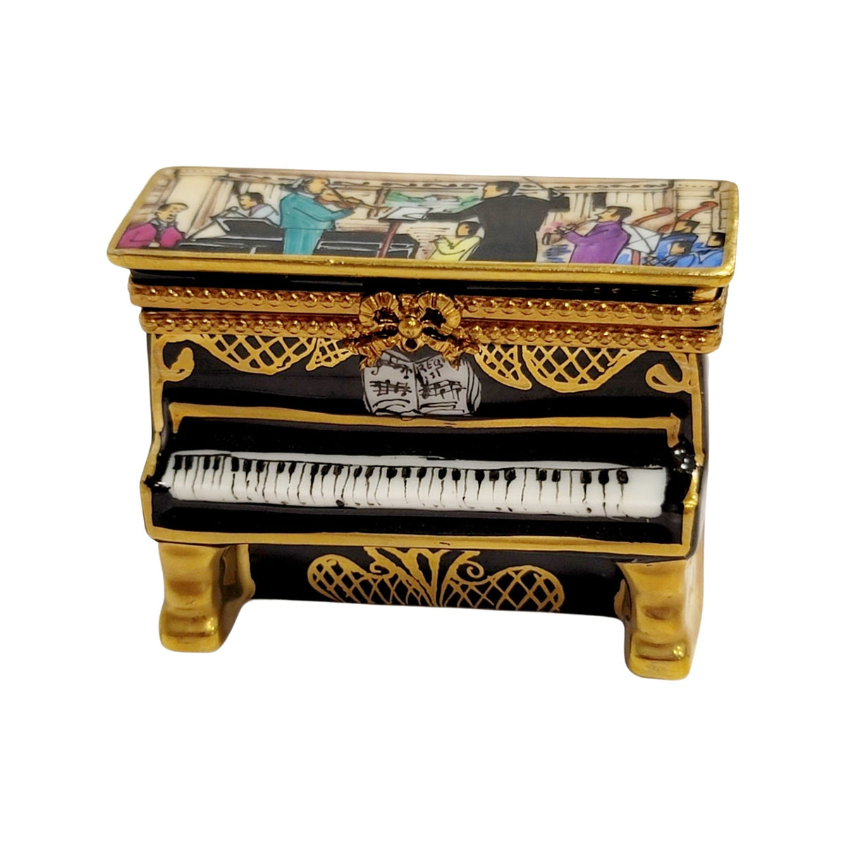 Upright Piano Limoges Box: Handcrafted French Porcelain