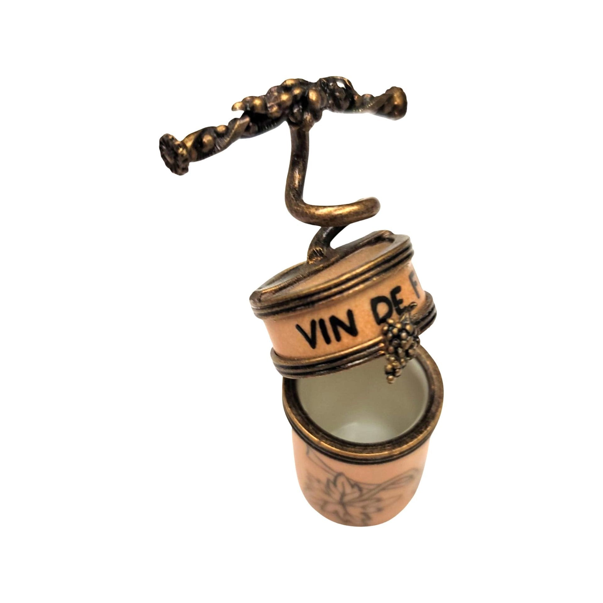 Wine Cork Screw Limoges Box Porcelain Figurine