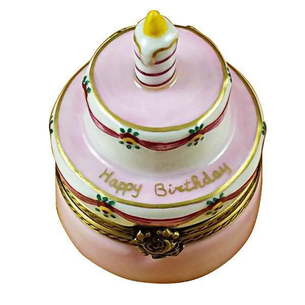 Birthday Cake w Pink Candle Limoges Box – Handcrafted France