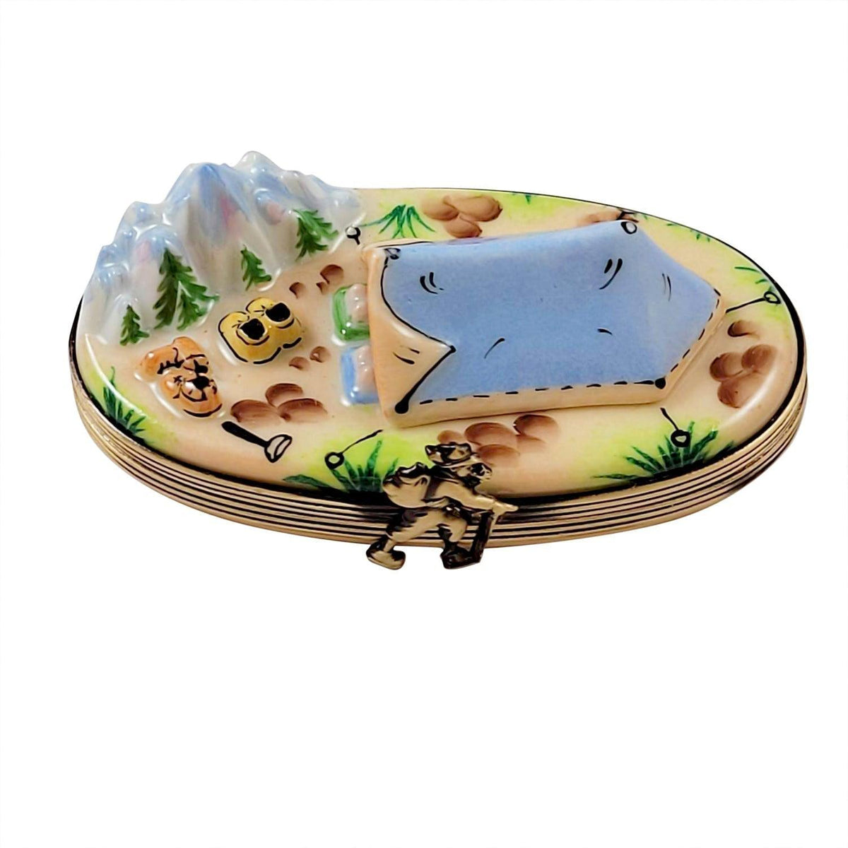 Camping Tent Limoges Box – Authentic French Porcelain Art