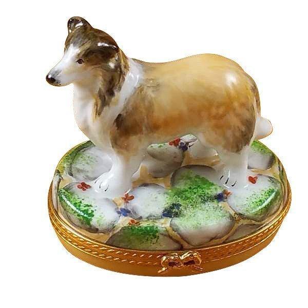 Limoges Collie Box for Dog Lovers Collectible Treasure