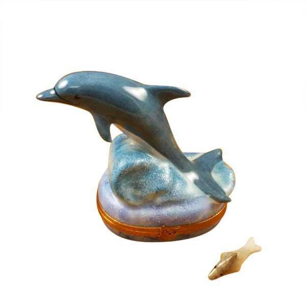 Dolphin with Baby Limoges Box – Handcrafted French Porcelain