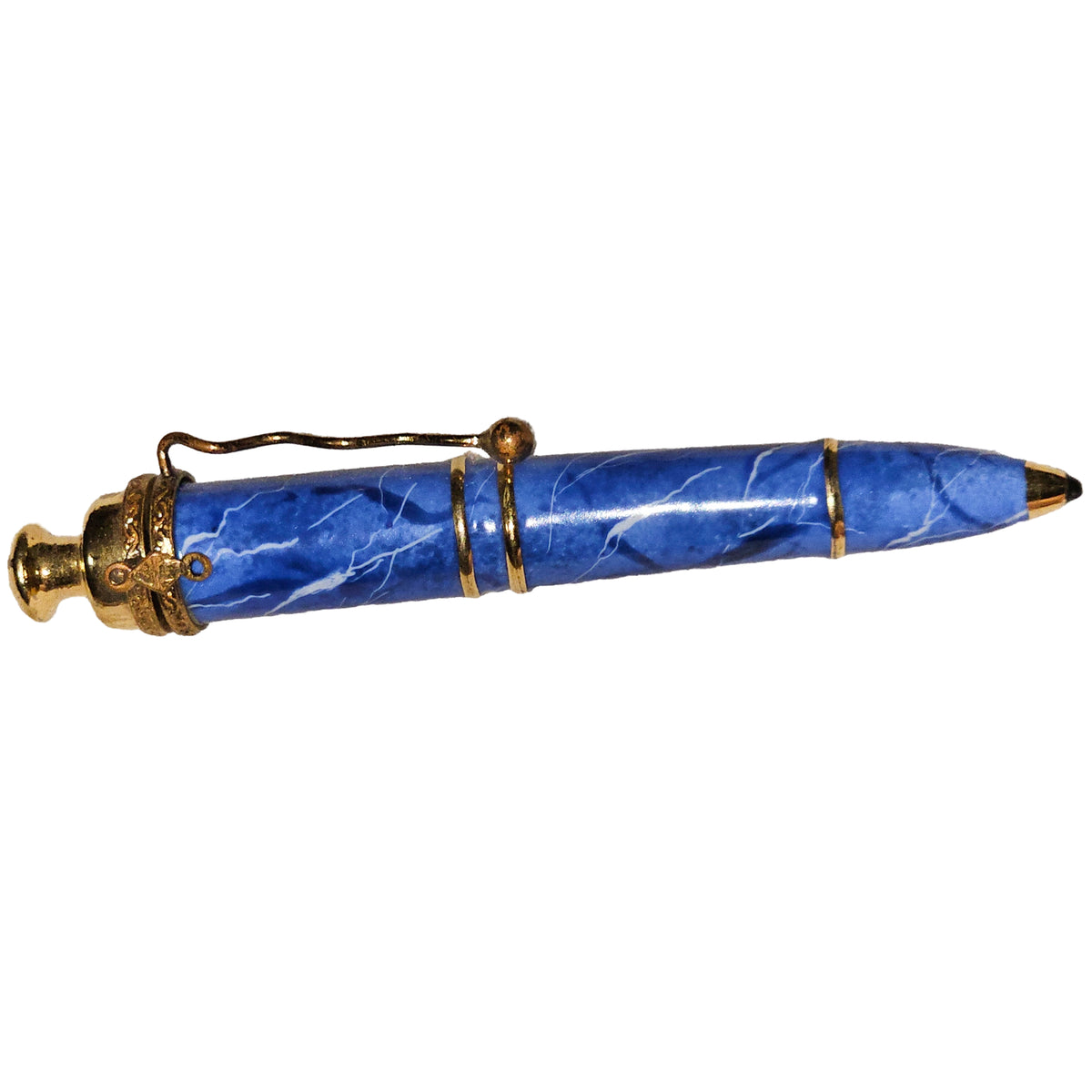 Elegant Blue Marble Ballpoint Pen for Writing