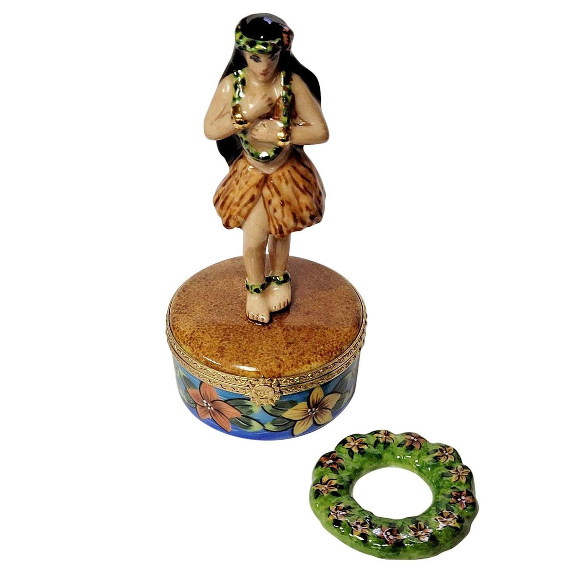 Hawaiian Hula Dancer Limoges Box – Handcrafted Porcelain