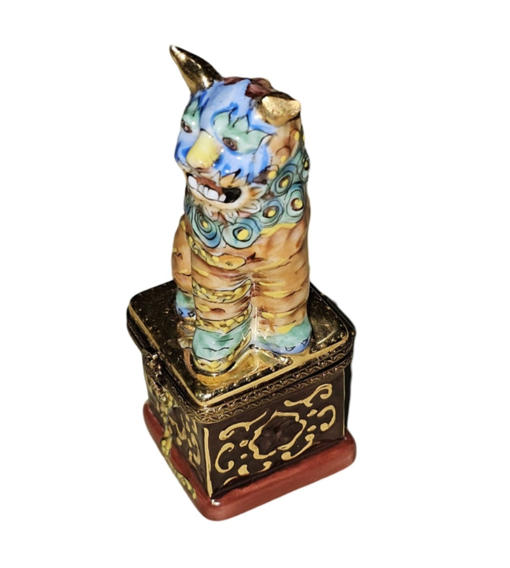 Chinese Foo Dog Limoges Box for Home Decor