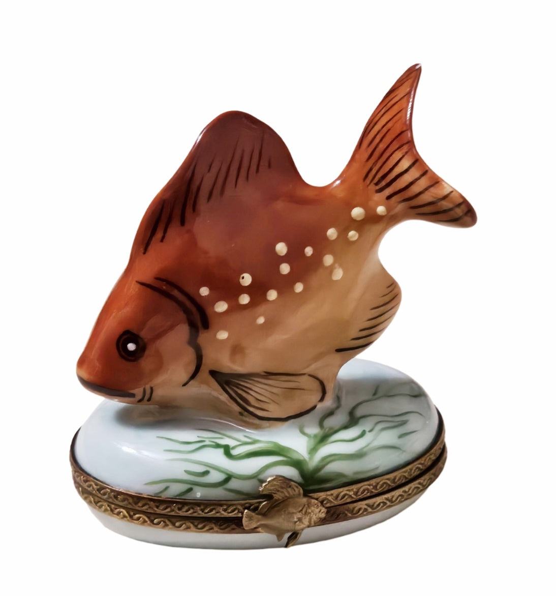 Orange Tropical Fish Limoges Box for Collectors