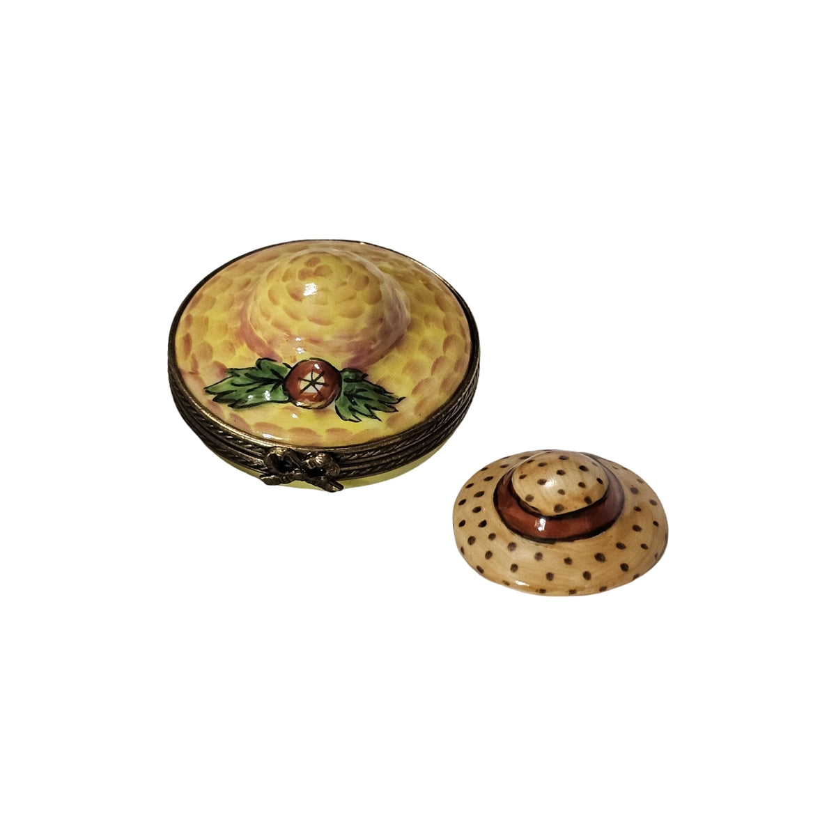 Charming Yellow Hat Limoges Box for Home Decor