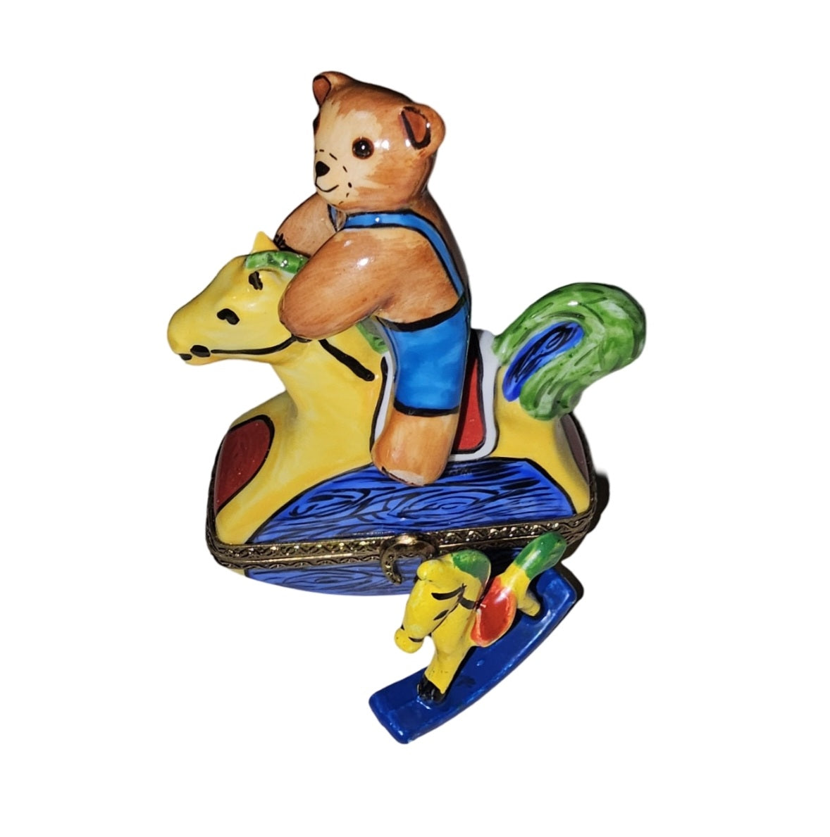Teddy Bear Rocking Chair – Handcrafted French Porcelain Box