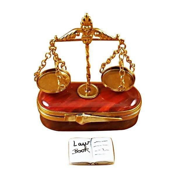 Scales of Justice Limoges Box – Handcrafted French Porcelain