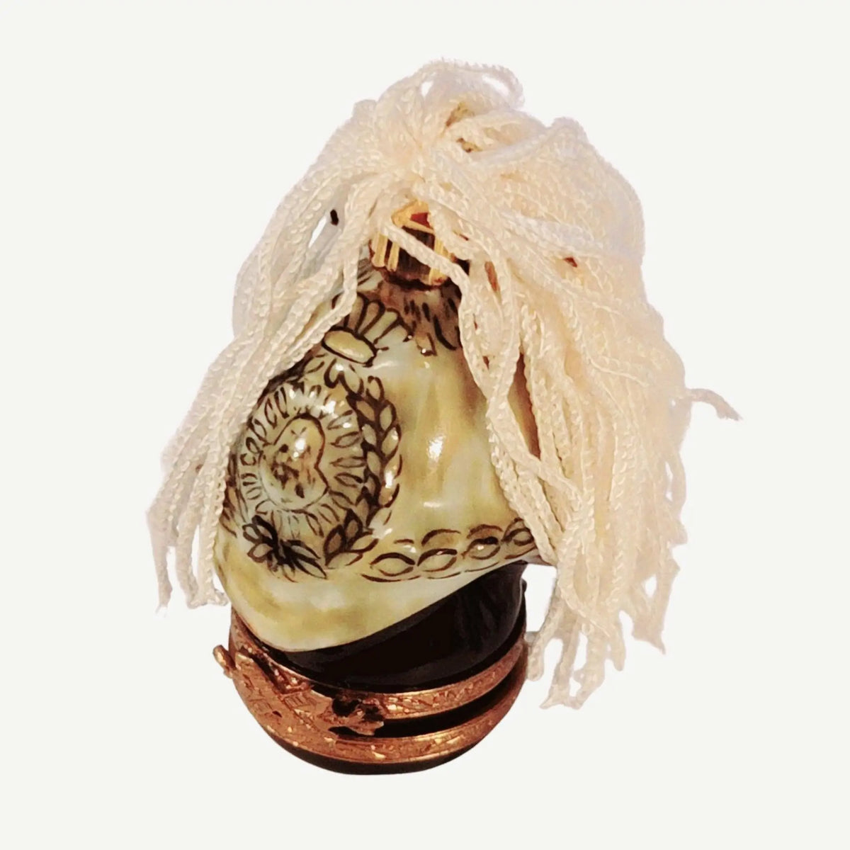 Elegant Guard Helmet Box: Authentic French Porcelain