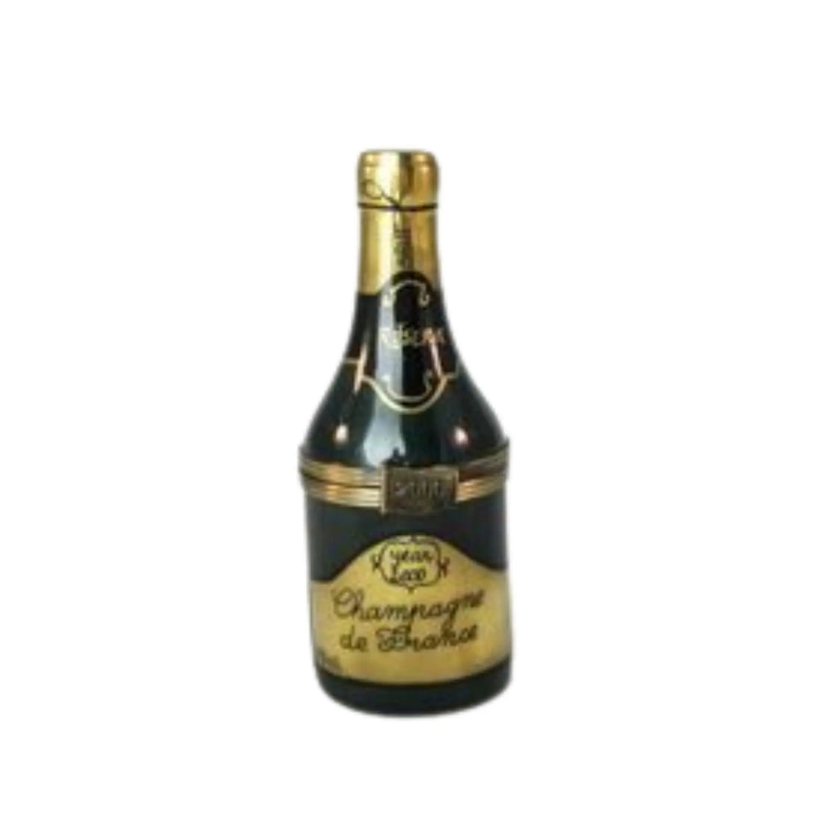 Large Champagne Bottle Limoges Box - Rare Collectible